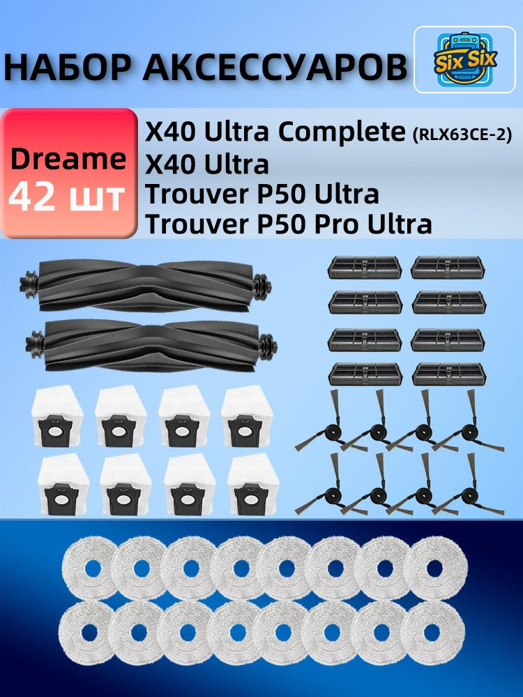 Аксессуары подходит для робота пылесоса Dreame X40 Ultra Complete / X40 ...