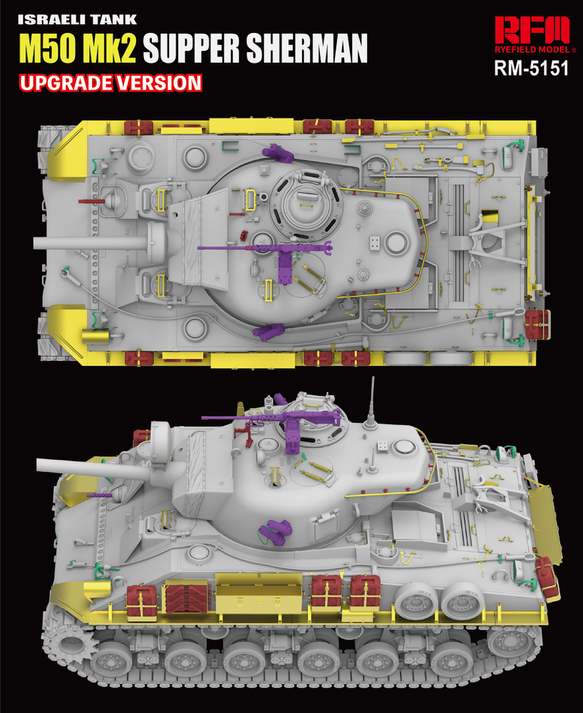 RYE FIELD 5151 1/35 Израильский танк M50 Mk2 SUPER SHERMAN UPGRADE ...