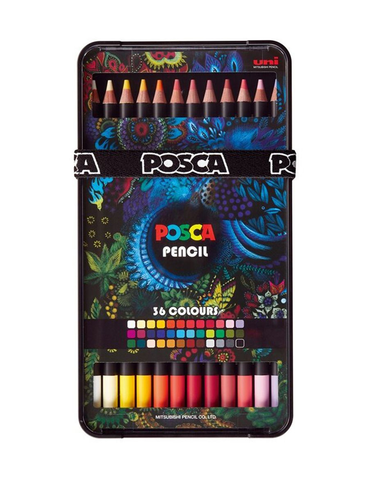 Цветные карандаши UNI POSCA, набор 36 цветов купить на OZON по низкой ...