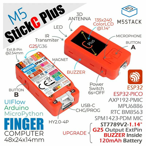 M5STACK Stick Plus 2 купить на OZON по низкой цене