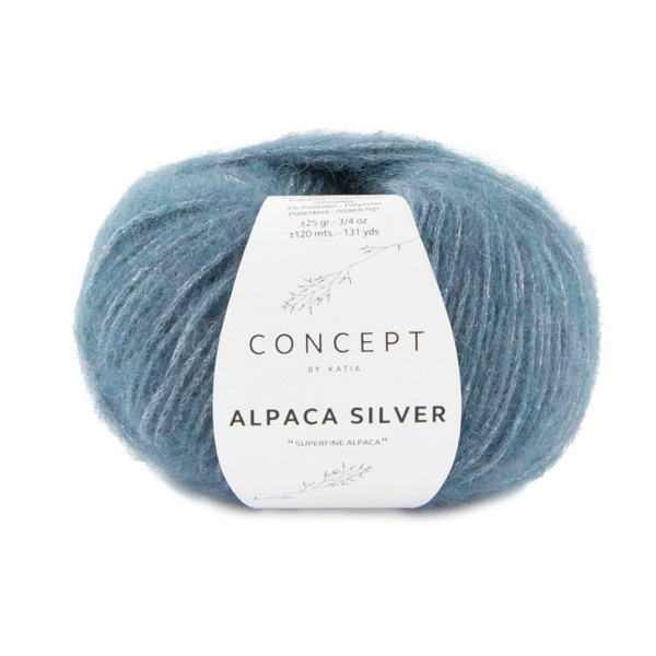 Пряжа для вязания Concept by Katia Alpaca Silver (277 Blue-Silver) 4 ...