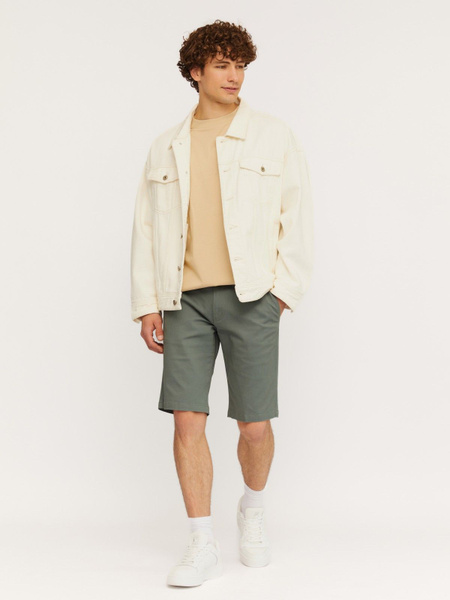 Шорты Мужской Zolla Повседневный зеленый, размер 56 Хлопок, Эластан, рост 182-188 купить c ...