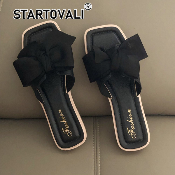 Тапочки Женский SYJWY, размер 36 черный Круглый нос Без каблука Без застёжки Лето купить c ...