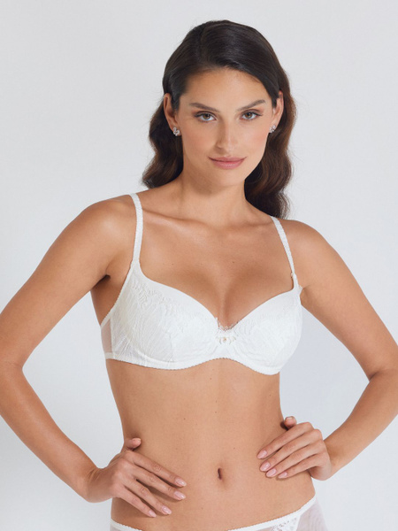 Бюстгальтер Женский Palmetta на косточках, пуш-ап, размер 75B белый Полиамид, Полиэстер Вечерний ...