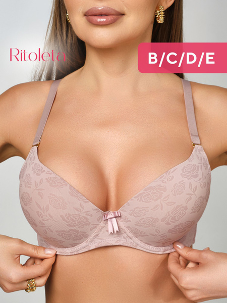 Бюстгальтер Женский Ritoleta классическая чашка, размер 95E кофе Полиамид, Полиуретан ...