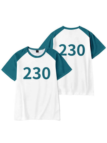 Футболка Девочки, Мальчики YIFU HOME белый, синий Короткий, размер 28 Хлопок, Полиэфирное ...