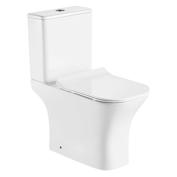 Унитаз компакт напольный безободковый Azario Fretta Square AZ-5121 с сиденьем микролифт купить ...