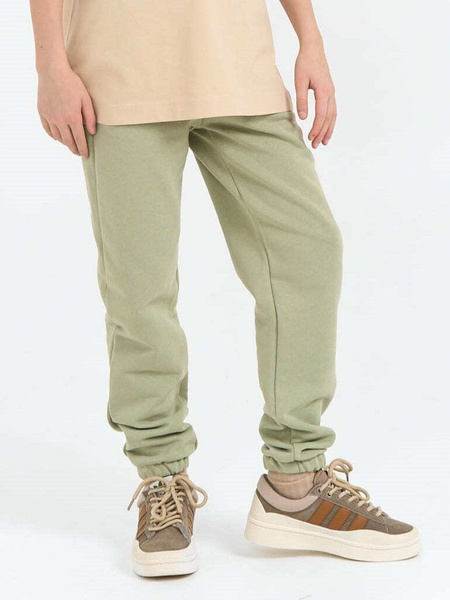 Брюки Девочки BUNGLY джоггеры шалфей Футер трехнитка Повседневный, размер 134 Без застежки ...