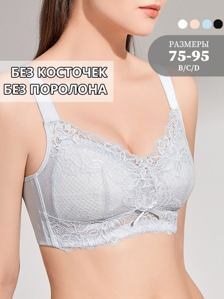 Бюстгальтер Женский с модифицируемыми лямками, мягкая чашка без каркаса, размер 75B, 75C синий ...