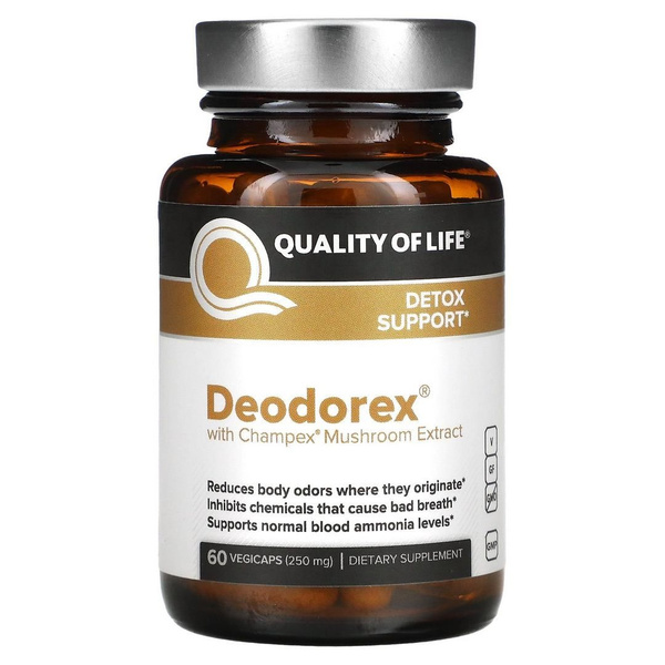 Пищевая добавка Quality of Life Labs, Deodorex, с экстрактом грибов ...