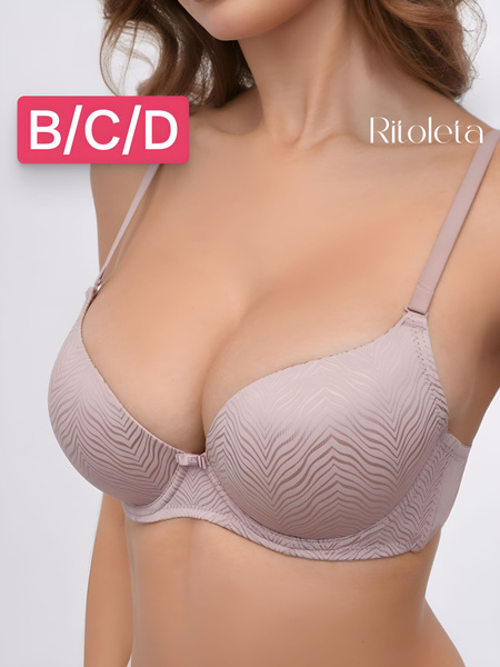 Бюстгальтер Женский Ritoleta классическая чашка, размер 85B кофе Полиамид, Полиуретан ...