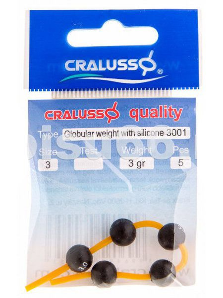 Груз Cralusso Globular Weight With Silicone, 5 шт/уп, 3 гр купить c ...