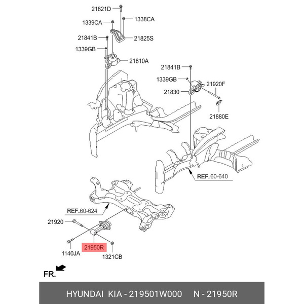 Опора двигателя hyundai solaris 11-передняя hyundai/kia 219501w000 ...