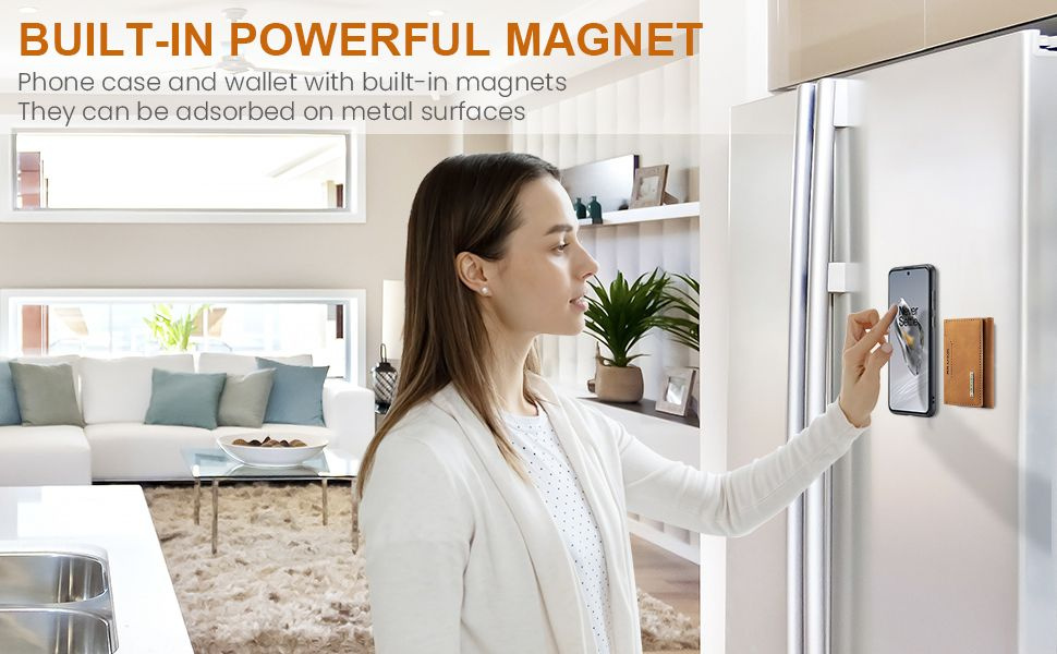 DG.MING Mагнитный кожаный чехол для OnePlus 12 (Ван Плас 12) держатель ...