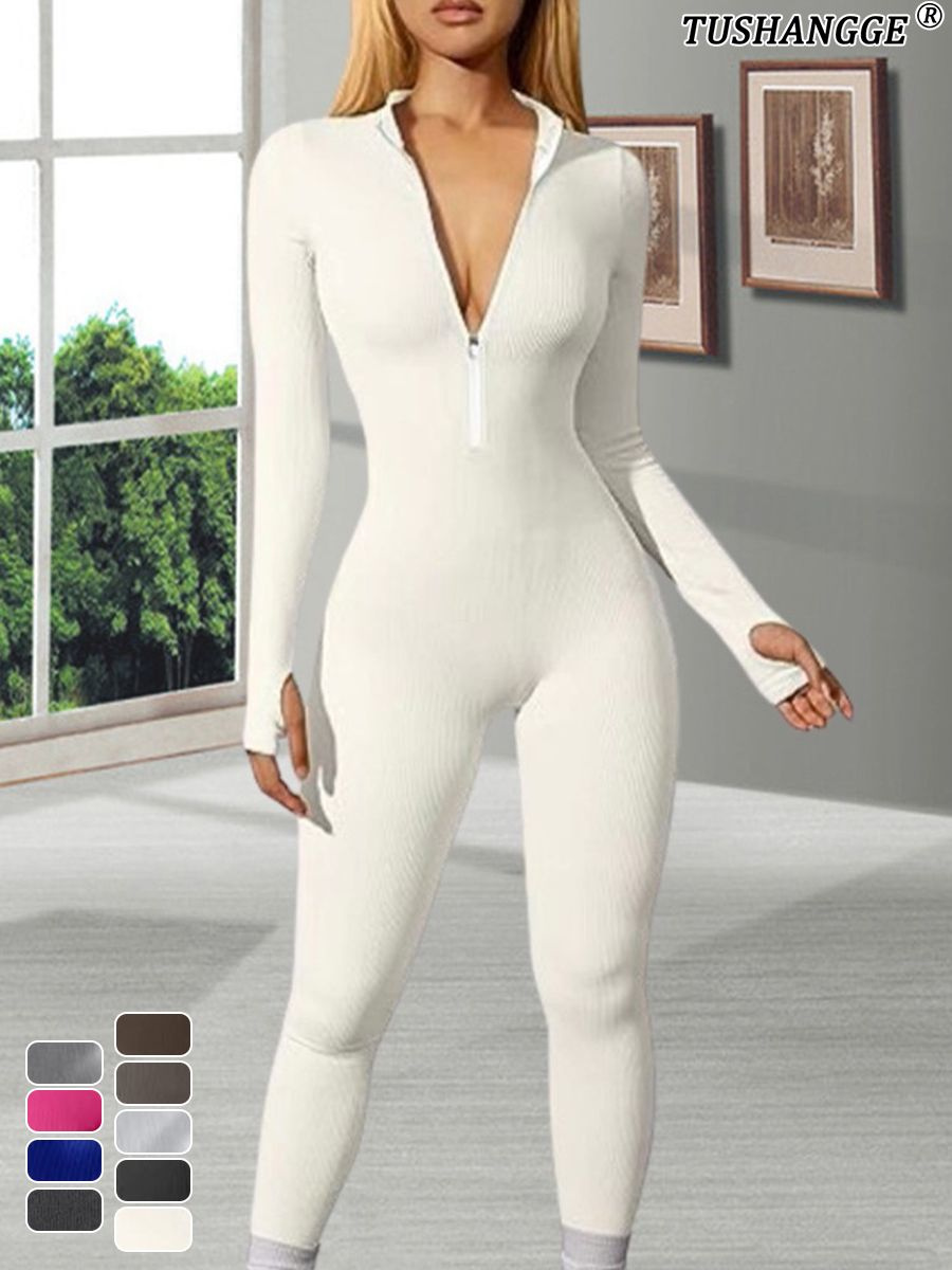 Комбинезон Женский TUSHANGGE, размер 50, 52, рост 150-180 айвори Лето Цепочка Политекс Без ...