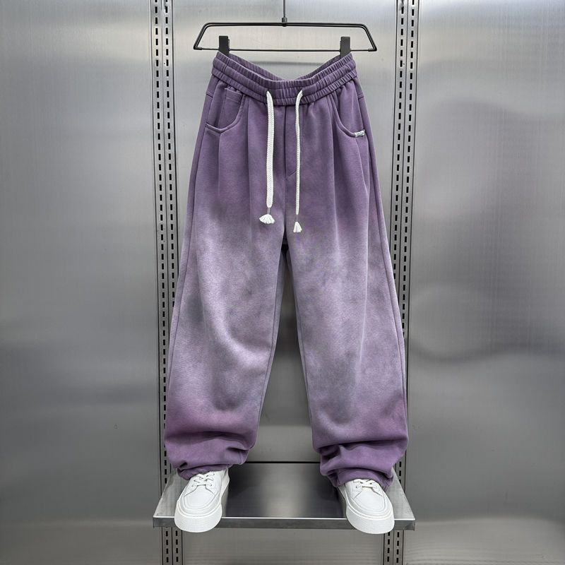 Джинсы Мужской MOOCIE фиолетовый меланж Хлопок, размер 56 свободный Шнуровка Средняя Китай На ...