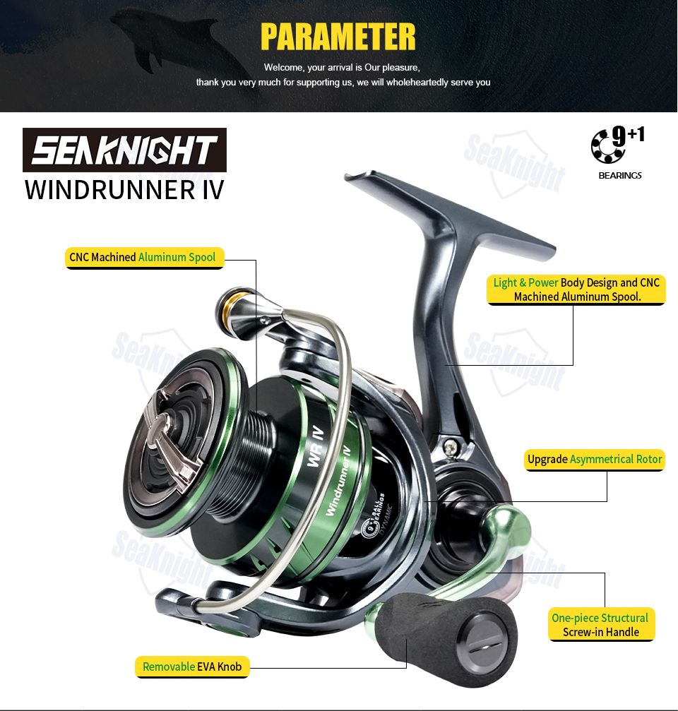 Катушка SeaKnight WR4, С передним фрикционом, 3000, Передний фрикцион ...