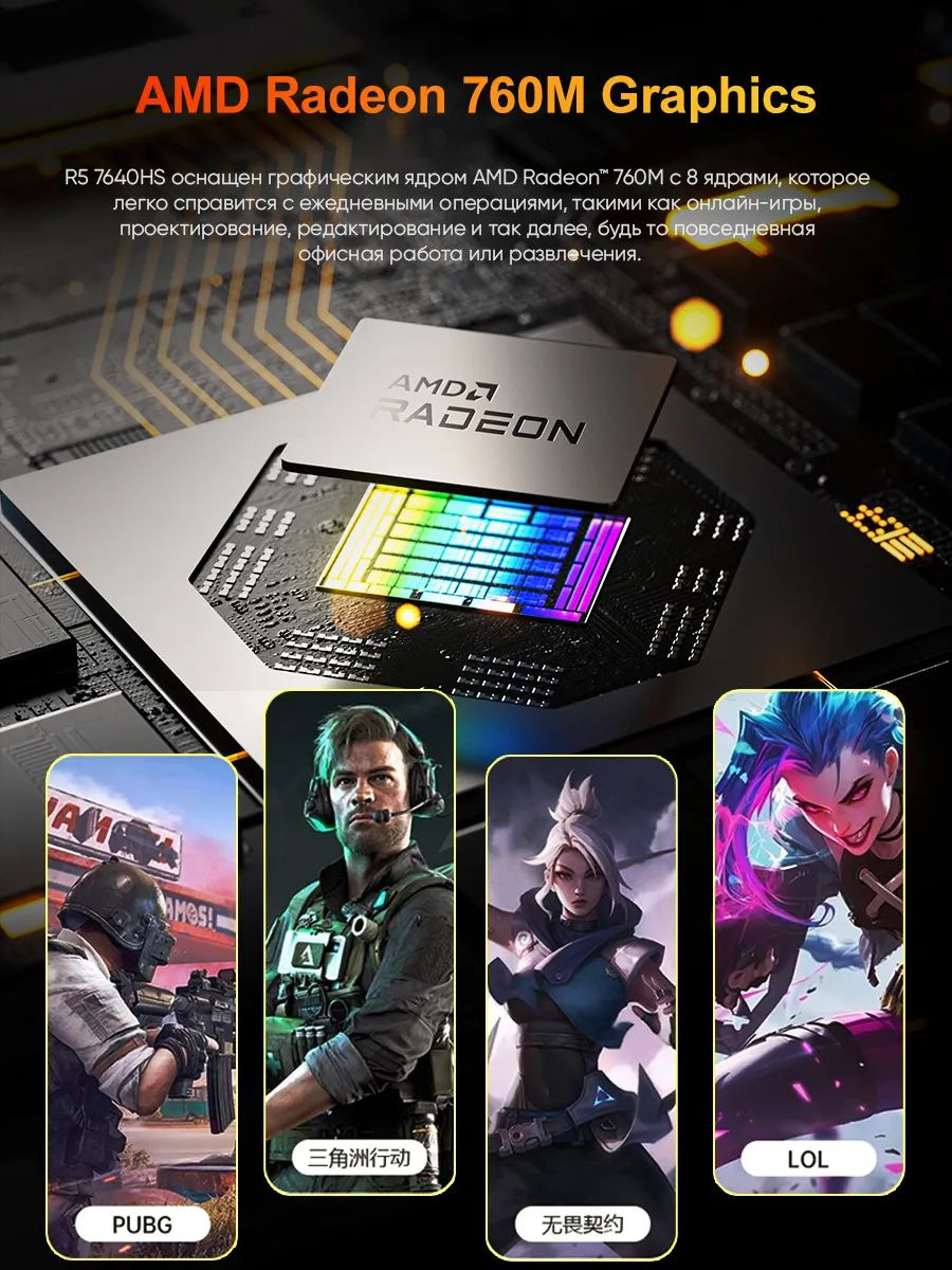 TOPTON Мини-ПК TOPTON，D12 (AMD Ryzen 9 8945HS, RAM 16 ГБ, SSD 512 ГБ, AMD Radeon 780M, Windows ...