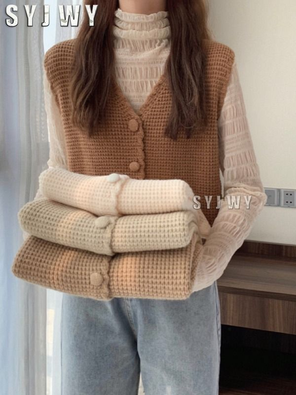 Топ Женский SYJWY кофейный десерт, кофе, размер 40 Полиэфирный шелк Без рукавов Повседневный ...