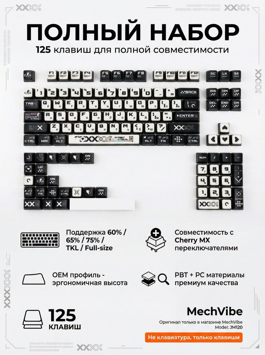JM120 Кейкапы CS:GO Printstream (Принтстрим) для механической ...