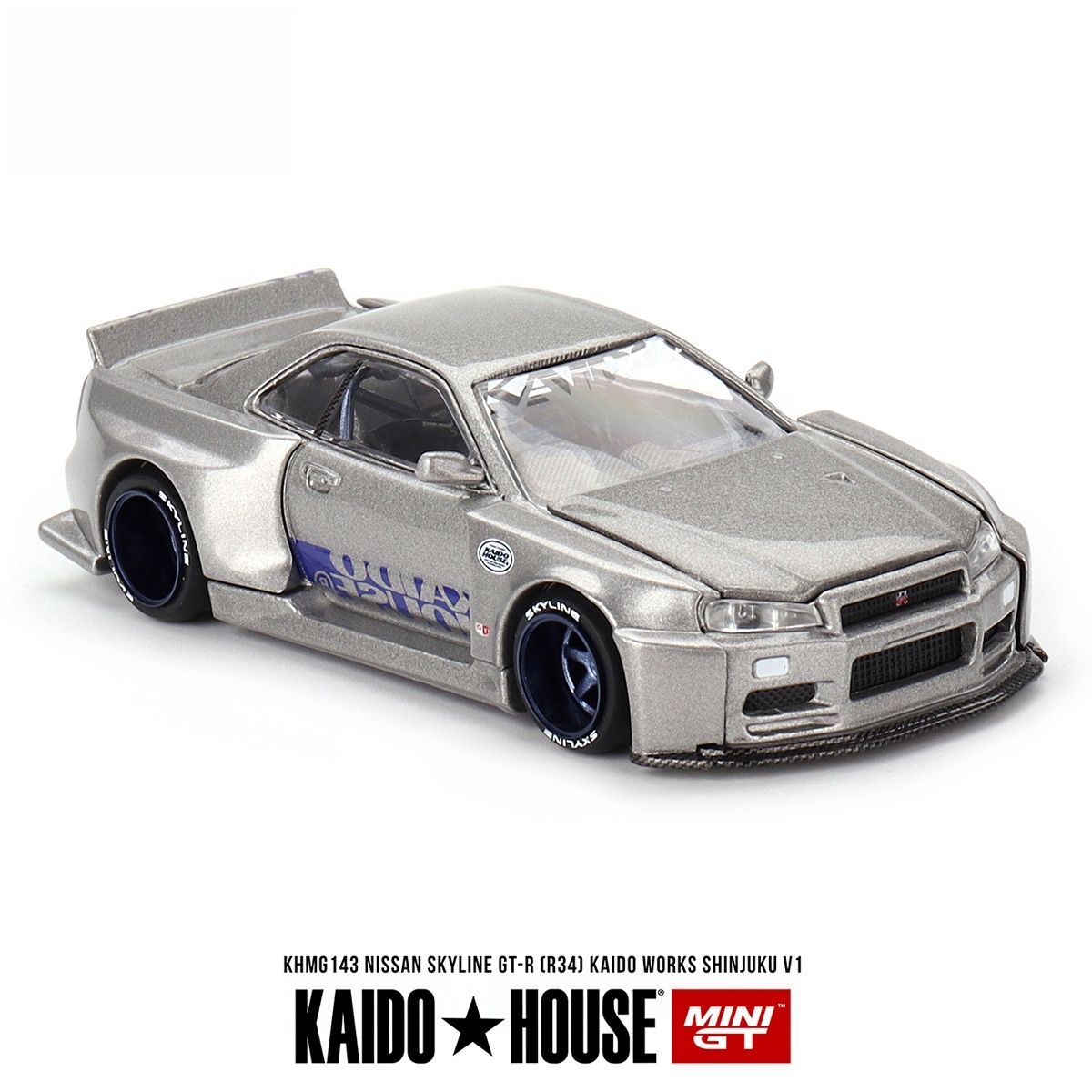 MINI GT+KAIDO HOUSE KHMG143 NISSAN SKYLINE GT-R (R34) SHINJUKU V1 Литой ...