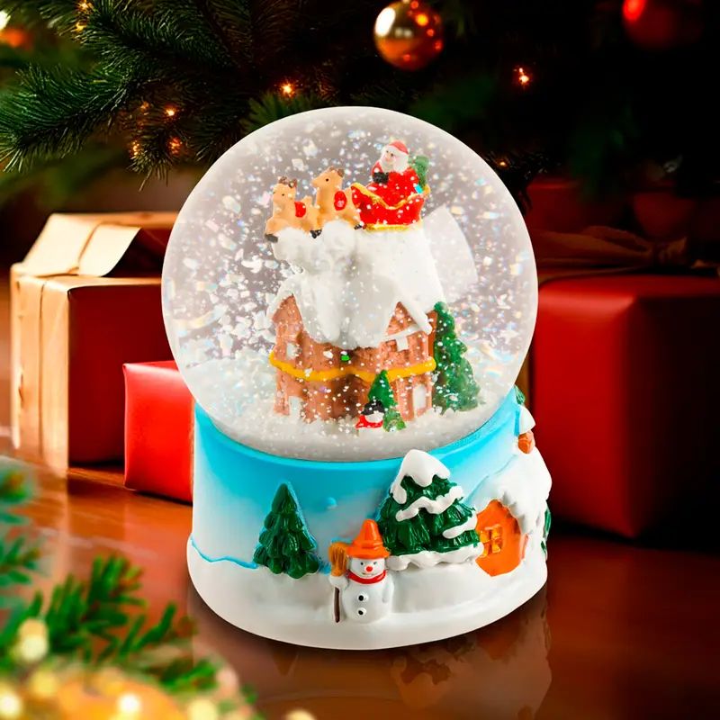 Сувенир новогодний Стеклянный шар со снегом купить c доставкой на OZON ...