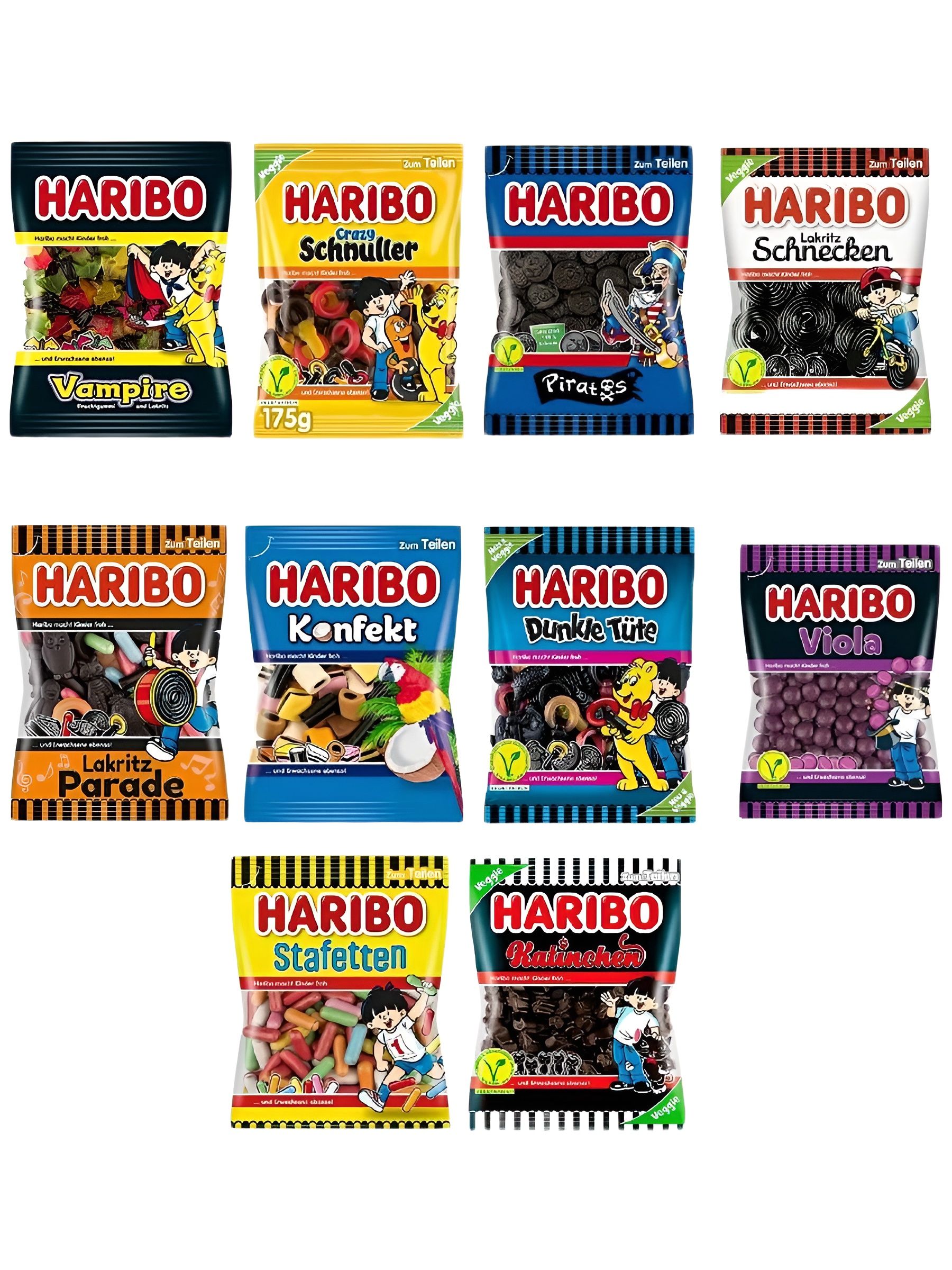 Большой набор лакричного мармелада Haribo (10 шт.), Германия купить на ...