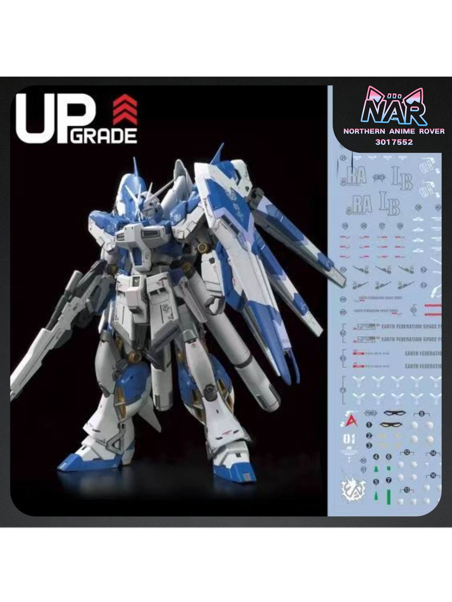 Высокоточные водные декали для модели 1/144 RG Hi- Gundam (Hi-Nu Gundam ...