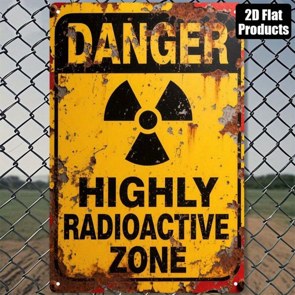 Металлическая плакатка Danger Highly Radioactive Zone предупреждающий ...