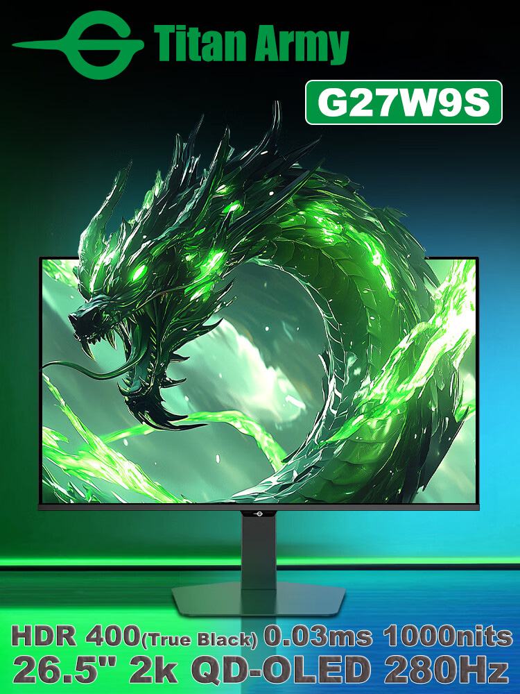 Titan Army 26.5" Монитор G27W9S 2K QD-OLED 2560*1440 280Гц 0.03мс(GTG ...