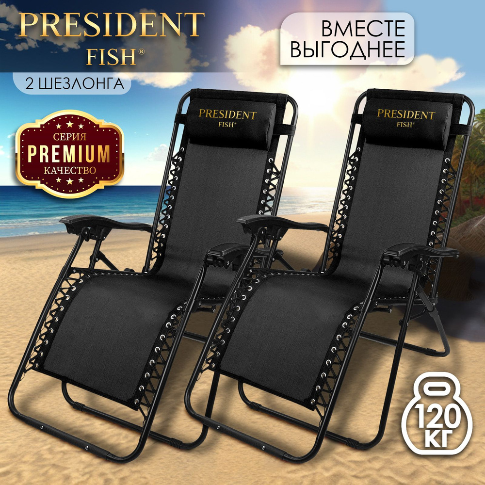 Шезлонг для дачи "President Fish" 8758 016 КОМПЛЕКТ 2 ШТ - купить с ...