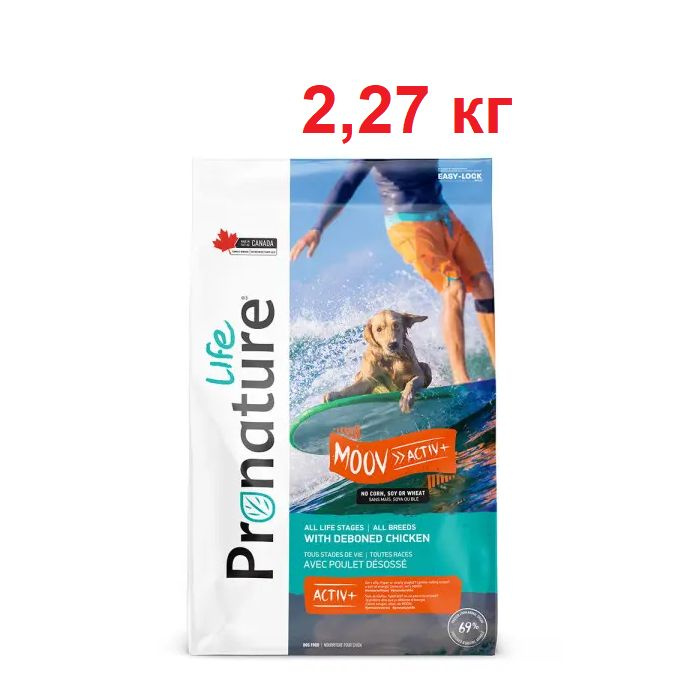 Pronature Life Moov 2,27 кг сухой корм с курицей для активных собак ...