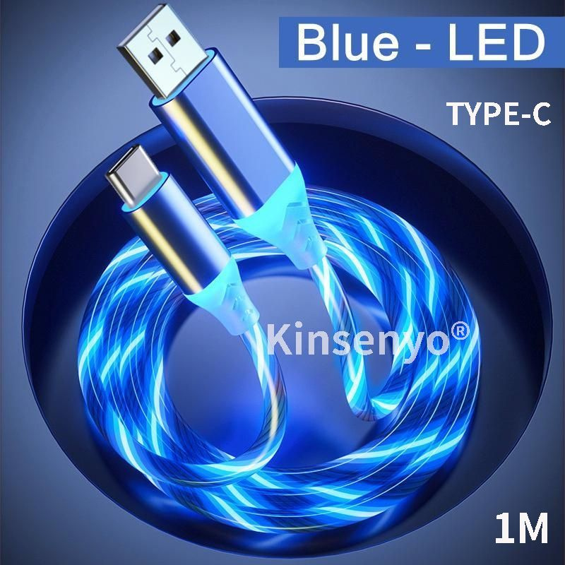 LED флуоресценция USB Type - C Мобильный кабель для зарядки кабелей купить на OZON по низкой ...