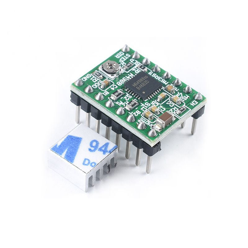 Модуль драйвера шагового двигателя A4988 зелёный с радиатором Arduino