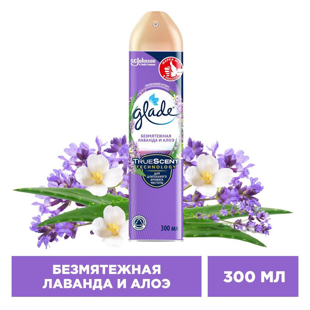 Освежитель воздуха Glade Безмятежная лаванда и алоэ, 300 мл - купить с ...