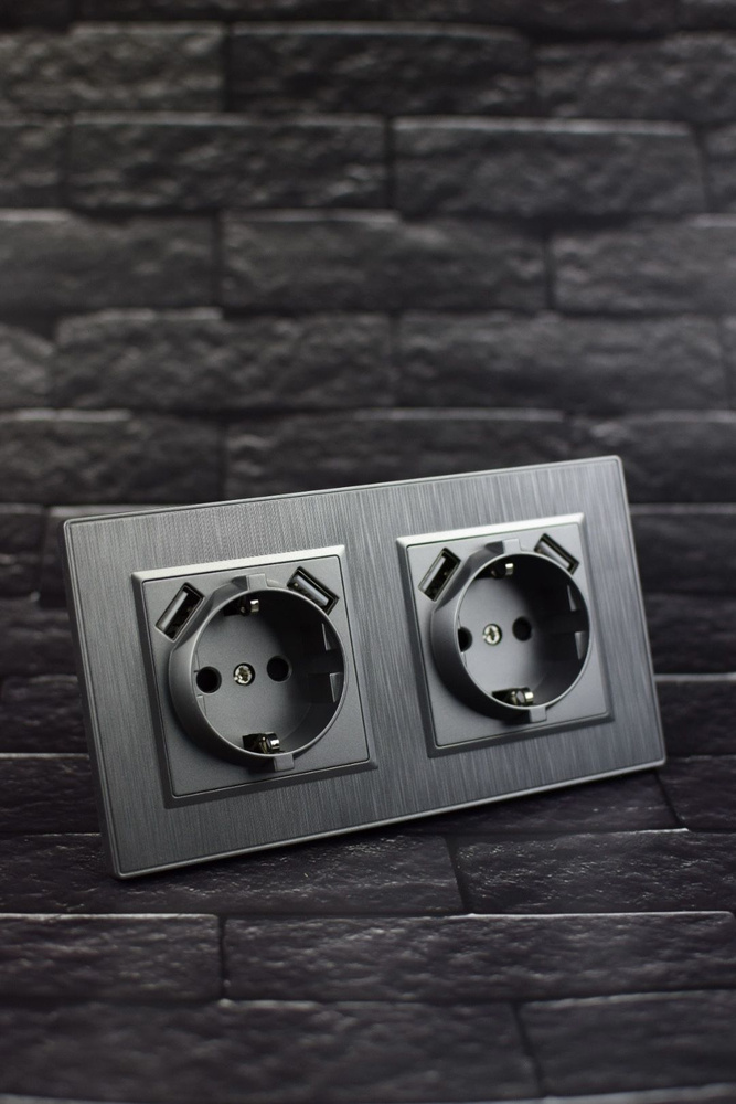Розетка с Usb двойная серая купить на Ozon по низкой цене 1831429810