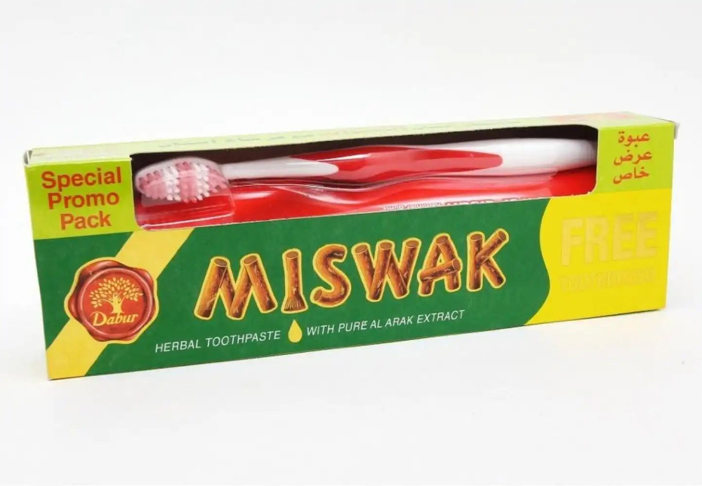 Зубная паста Dabur Miswak Herbal в комплекте с зубной щеткой 190 гр ...