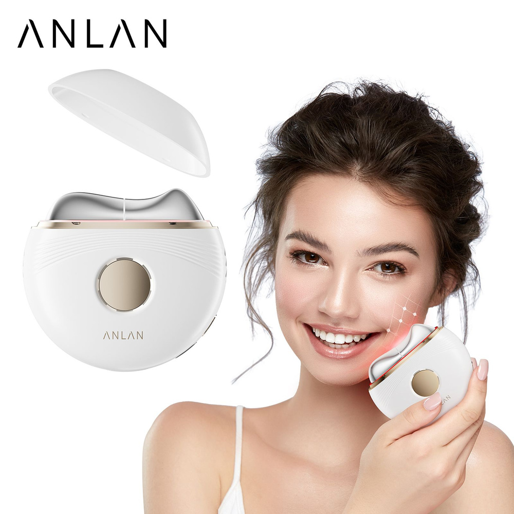 ANLAN,Микротоковый лифтинг-массажер для лица и тела, нагревом, EMS,микровибрациями и LED ...