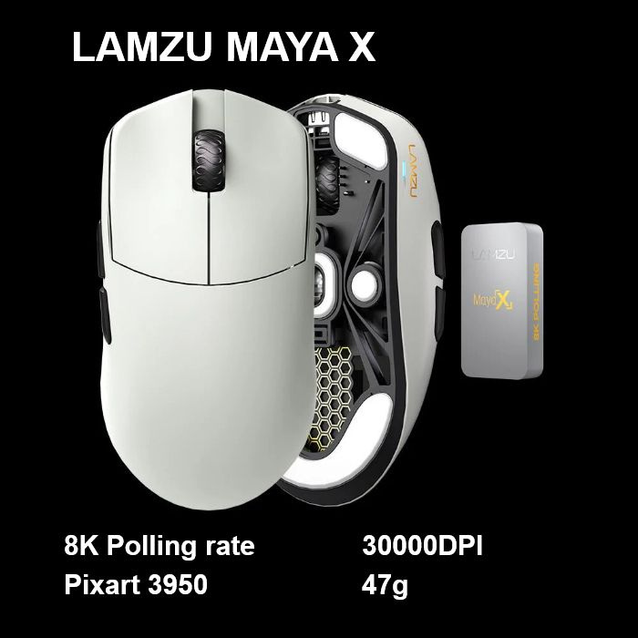 Игровая мышь беспроводная Lamzu беспроводная MAYA X , светло-серый купить c доставкой на OZON по ...