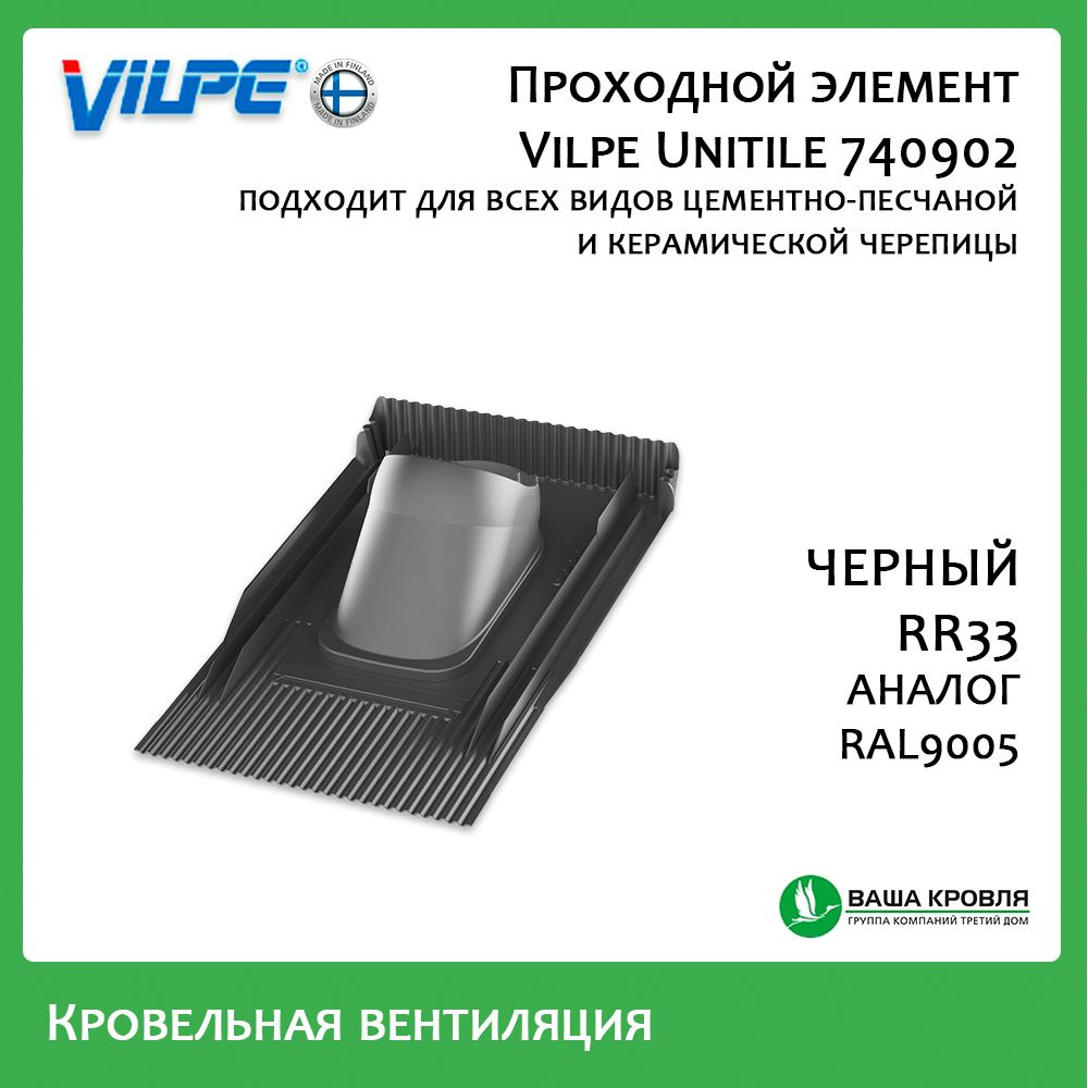 Проходной элемент Vilpe Unitile для натуральной черепицы - купить с доставкой по выгодным ценам ...