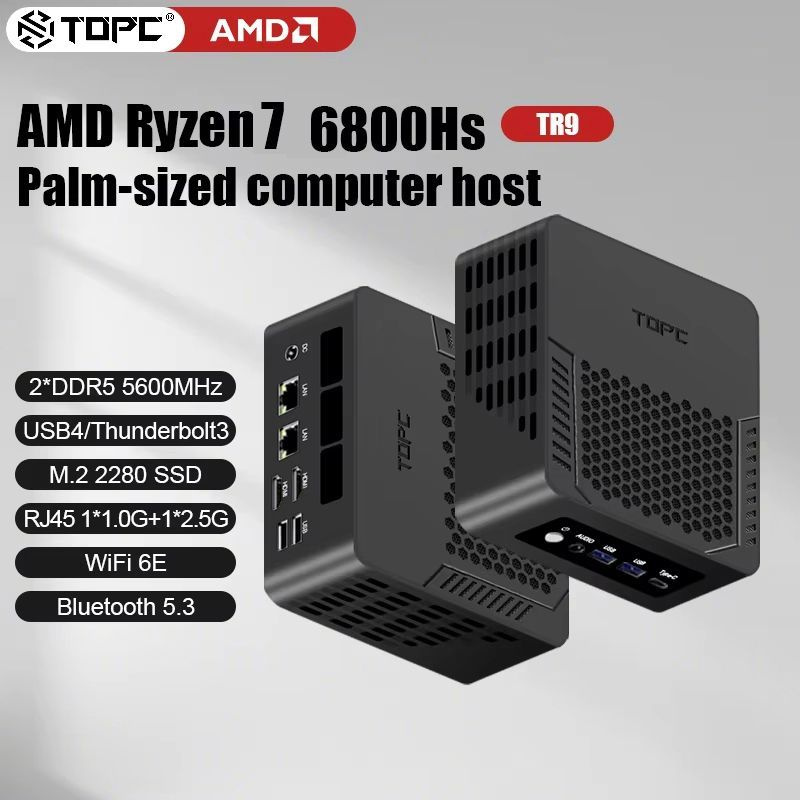 SZBOX Мини-ПК SZBOX AMD R7 6800H (AMD Ryzen 7 6800H, RAM Отсутствует ...