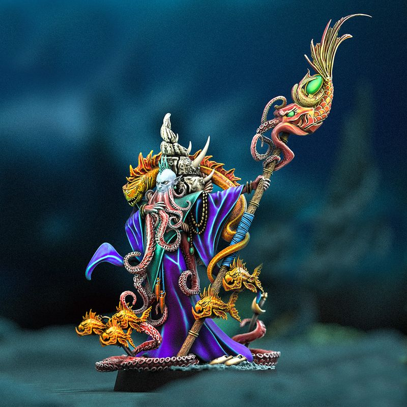 Иллитид (40мм) Isharann Soulrender Свежеватель разума, Idoneth Deepkin ...