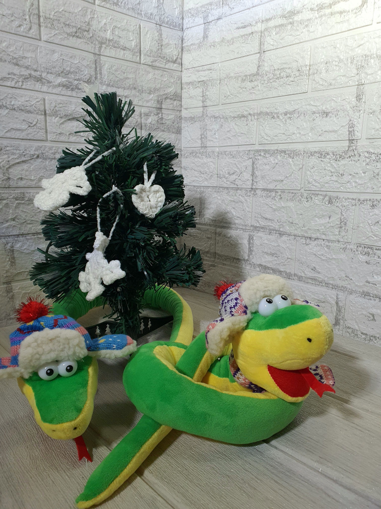 Мягкая Игрушка Змея в шапочке Символ Нового 2025 года! купить на OZON ...