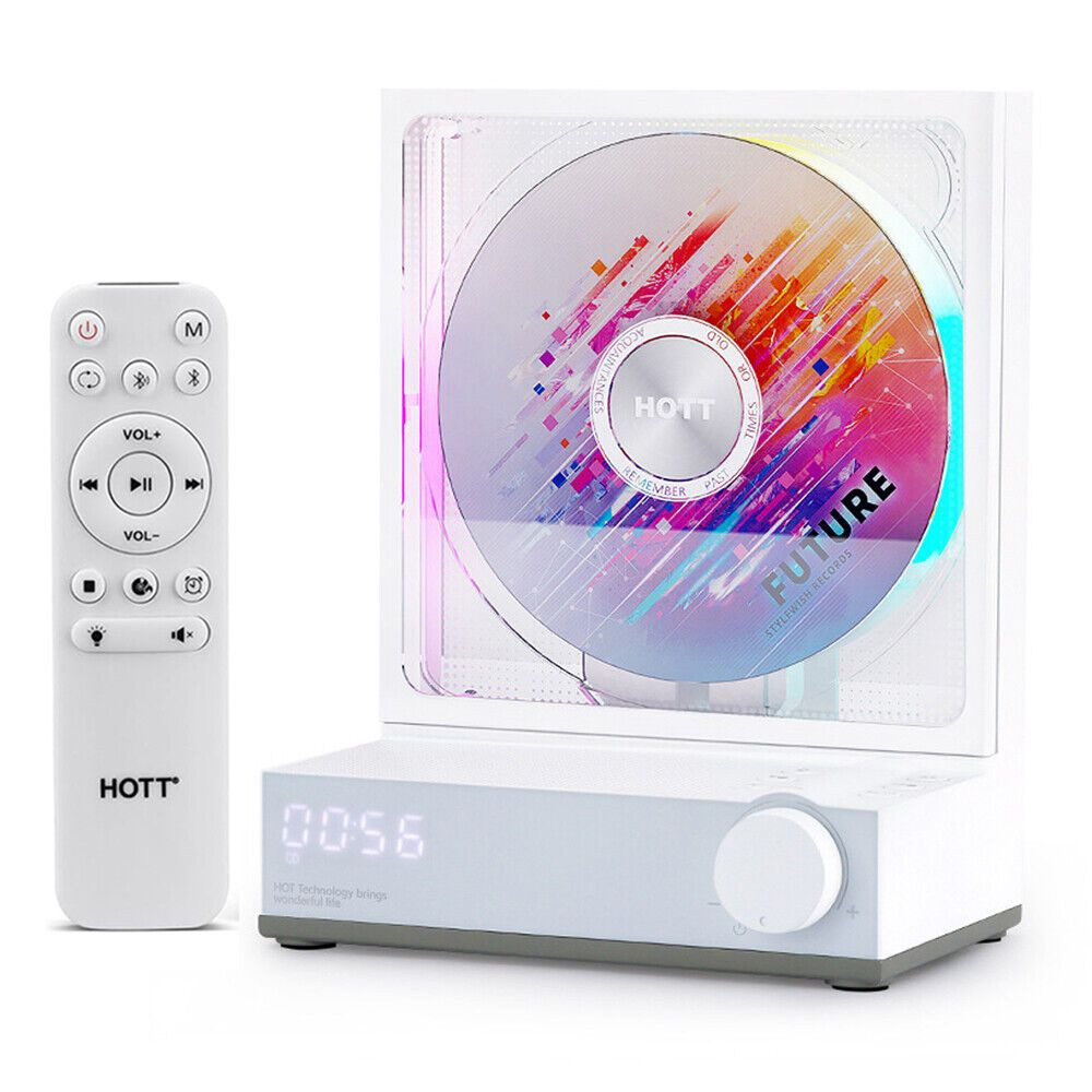 MEGICOT Bluetooth Перезаряжаемый CD-плеер с динамиками, RGB Light, USB ...