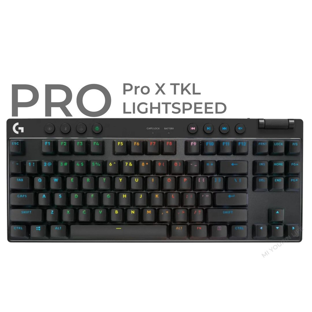 Logitech Игровая клавиатура беспроводная Pro X TKL LIGHTSPEED Bluetooth ...