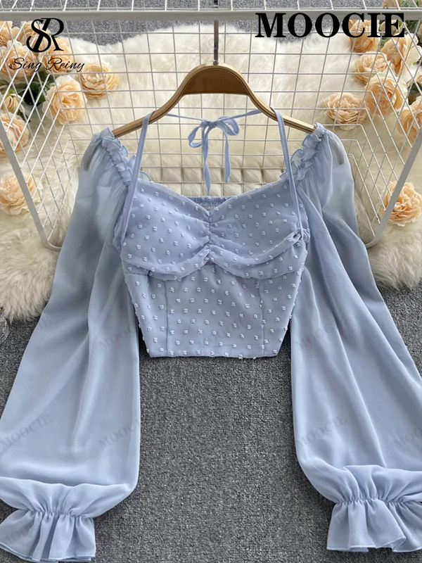 Кроп-топ Женский MOOCIE синий, размер 40, 46 Полиэфирное волокно Без рукавов Повседневный Китай ...