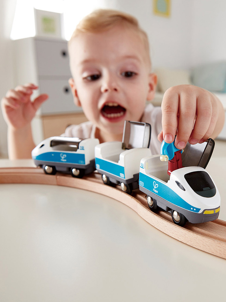 Междугородный поезд механический Hape купить на OZON по низкой цене (181874074)