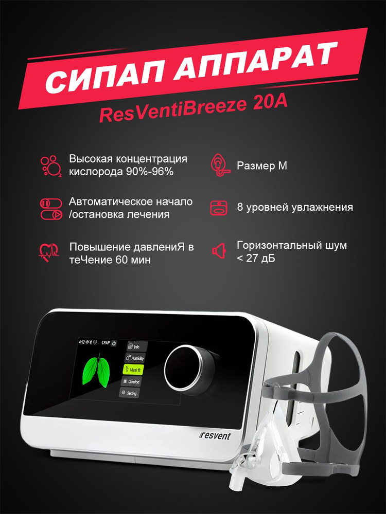 ResVent iBreeze 20A Авто СИПАП аппарат для контроля сна при апноэ и ...