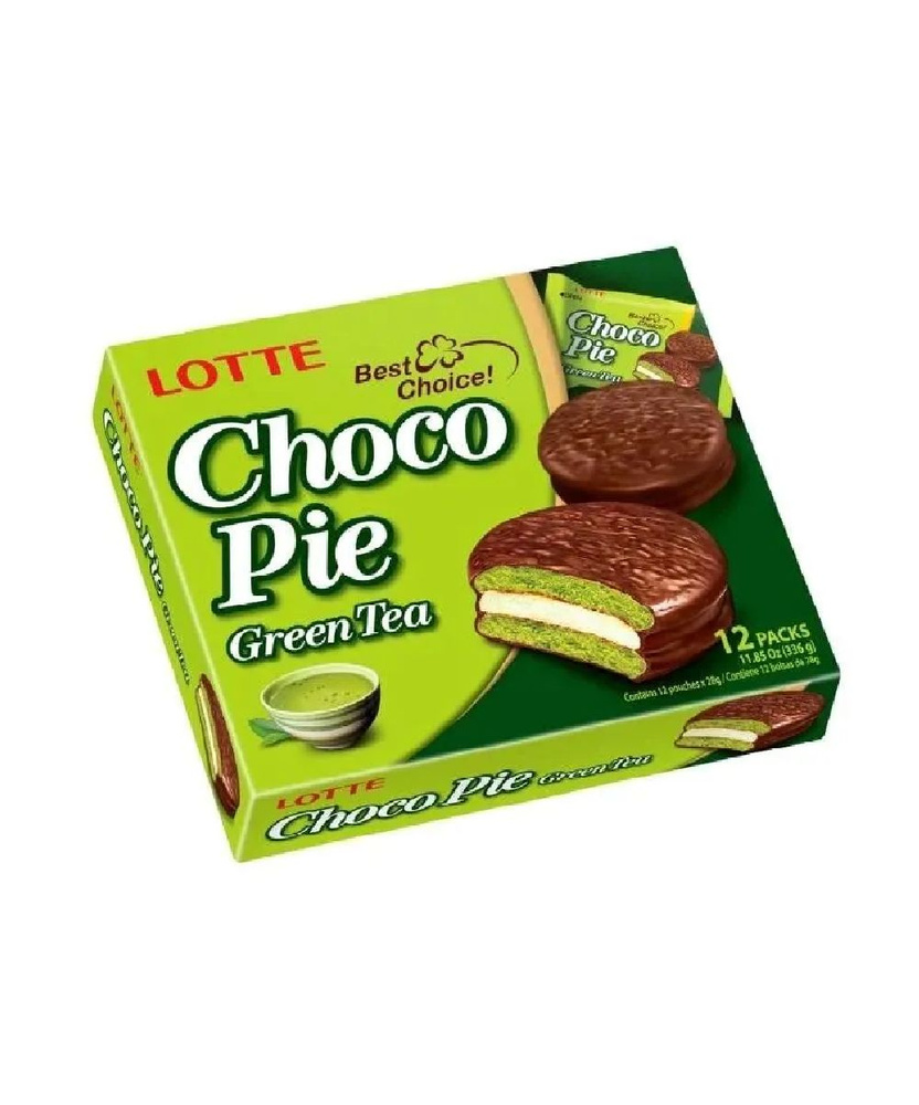 Лотте Чоко Пай Зеленый Чай/Lotte Choco Pie Green Tea 336г 1 шт купить ...