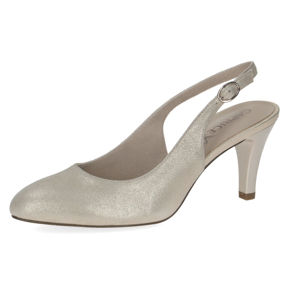 Босоножки Женский Caprice Стандартный средний (до 9 см) Натуральная кожа, размер 39 Закрытый нос ...